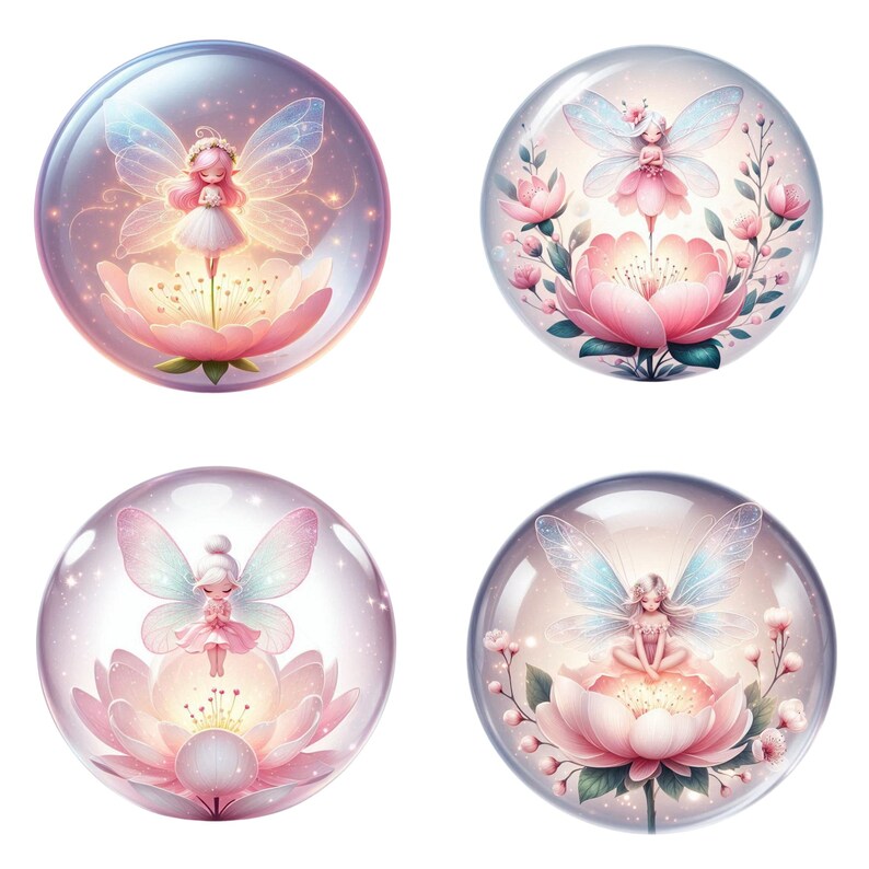 Pink Crystal Ball Fairy Clipart 16 PNG Fairy Garden Magical Fairy ...