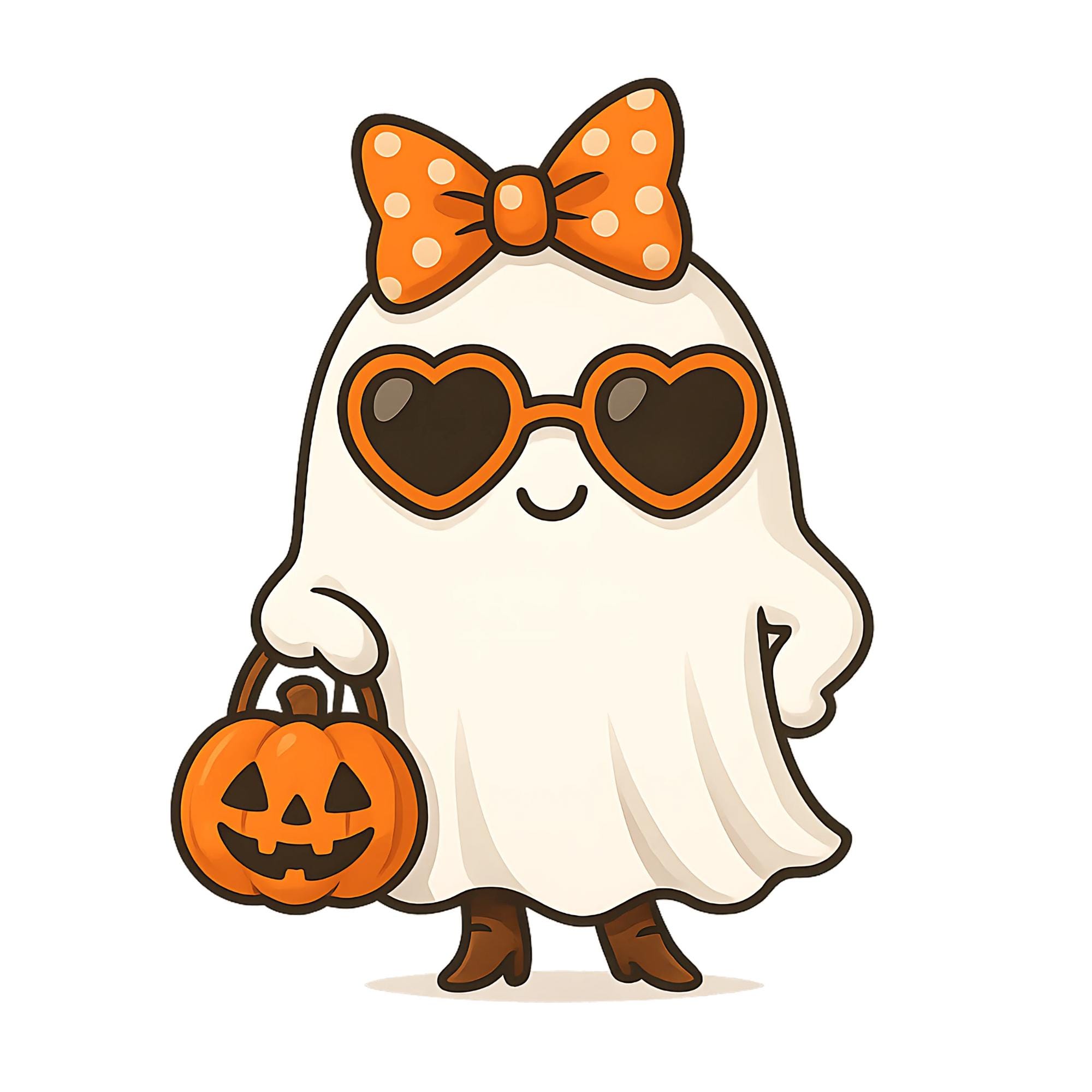 Cute Halloween Ghost Clipart | 12 PNG Bundle With Transparent ...