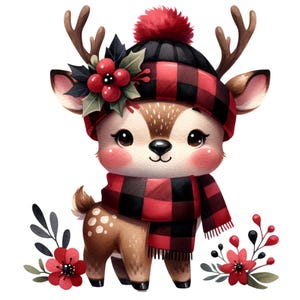 Christmas Buffalo Plaid Clipart, 12 PNG Adorable Buffalo Plaid Clipart ...