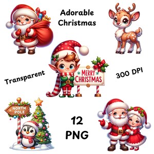 Santa Clipart | Santa Clipart Bundle | 12 High-quality Designs ...