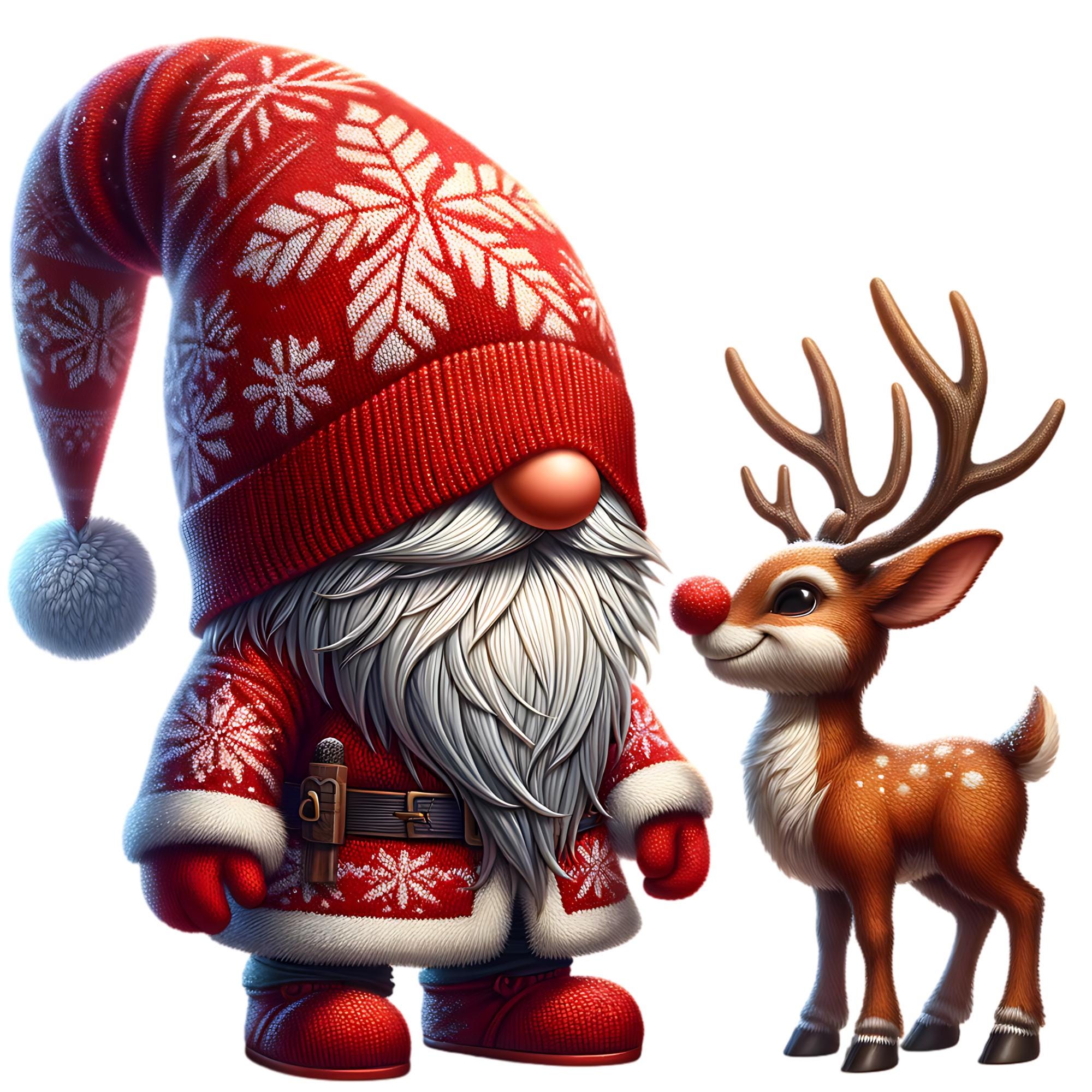 Santa Christmas Gnomes Watercolor PNG, Gnome Winter Clipart, Christmas ...