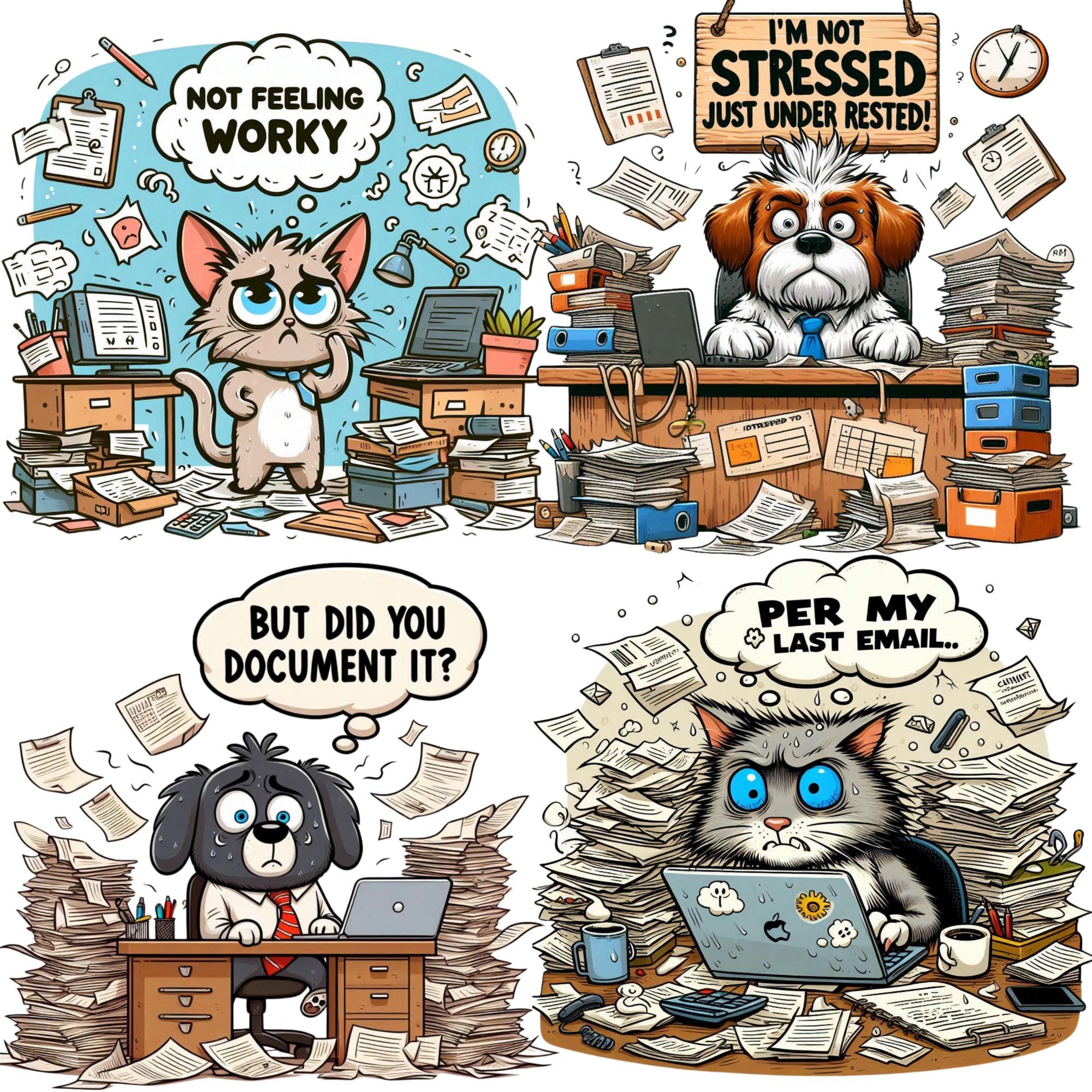 Funny Office Clipart PNG Bundle, 24 Office Humor Cartoons, Sarcastic Co ...