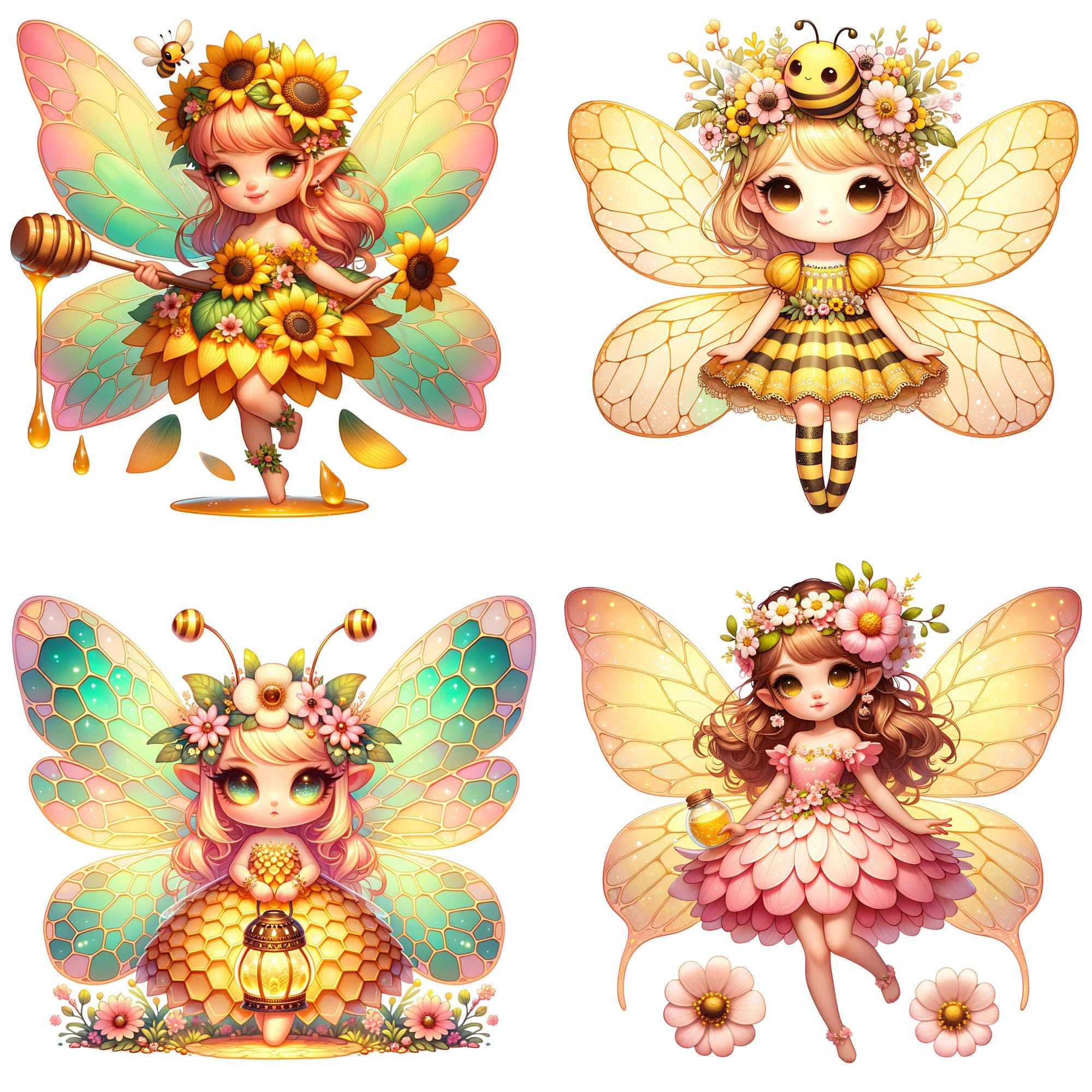 Bee Fairy Clipart 12 PNG Bee Fairy Watercolor Bee Fairies Clipart, Bee ...