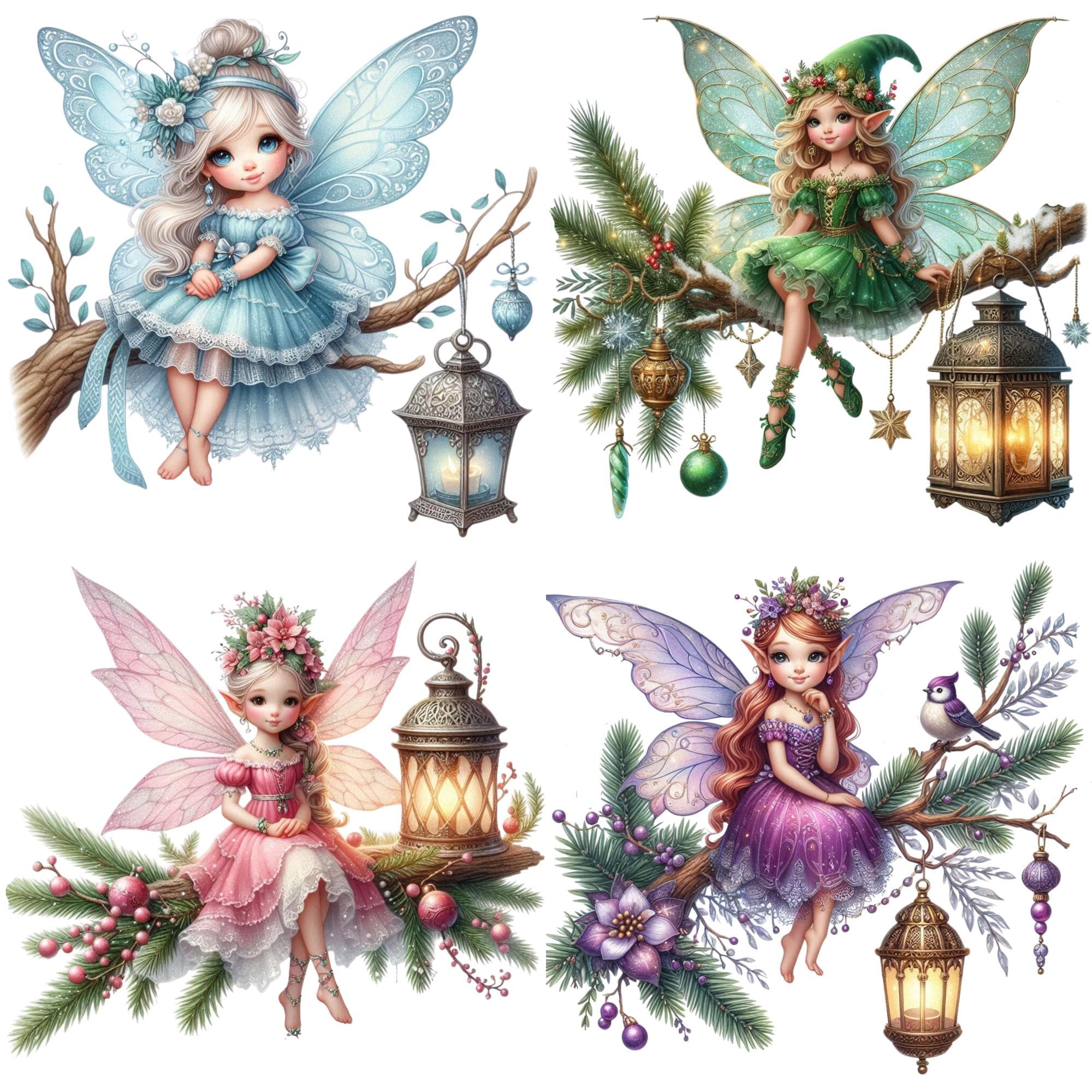 Christmas Fairy Clipart Bundle 21 Christmas Fairies Png Fairy Crafts ...