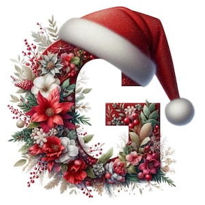 Christmas Alphabet, Santa Hat Alphabet, Letters Png, Alphabet Png ...