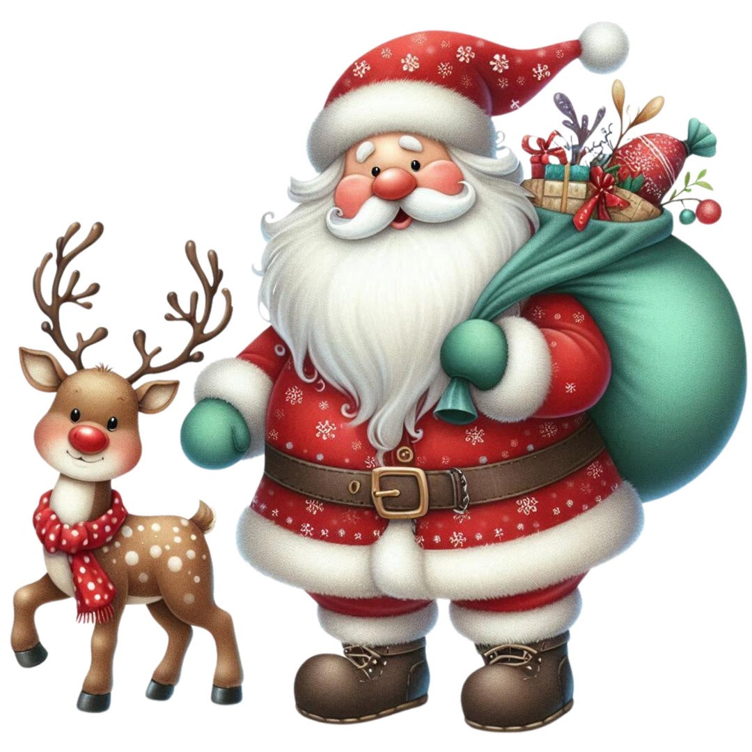 Whimsical Santa Clipart | Santa Designs for Christmas Crafts and Decor ...