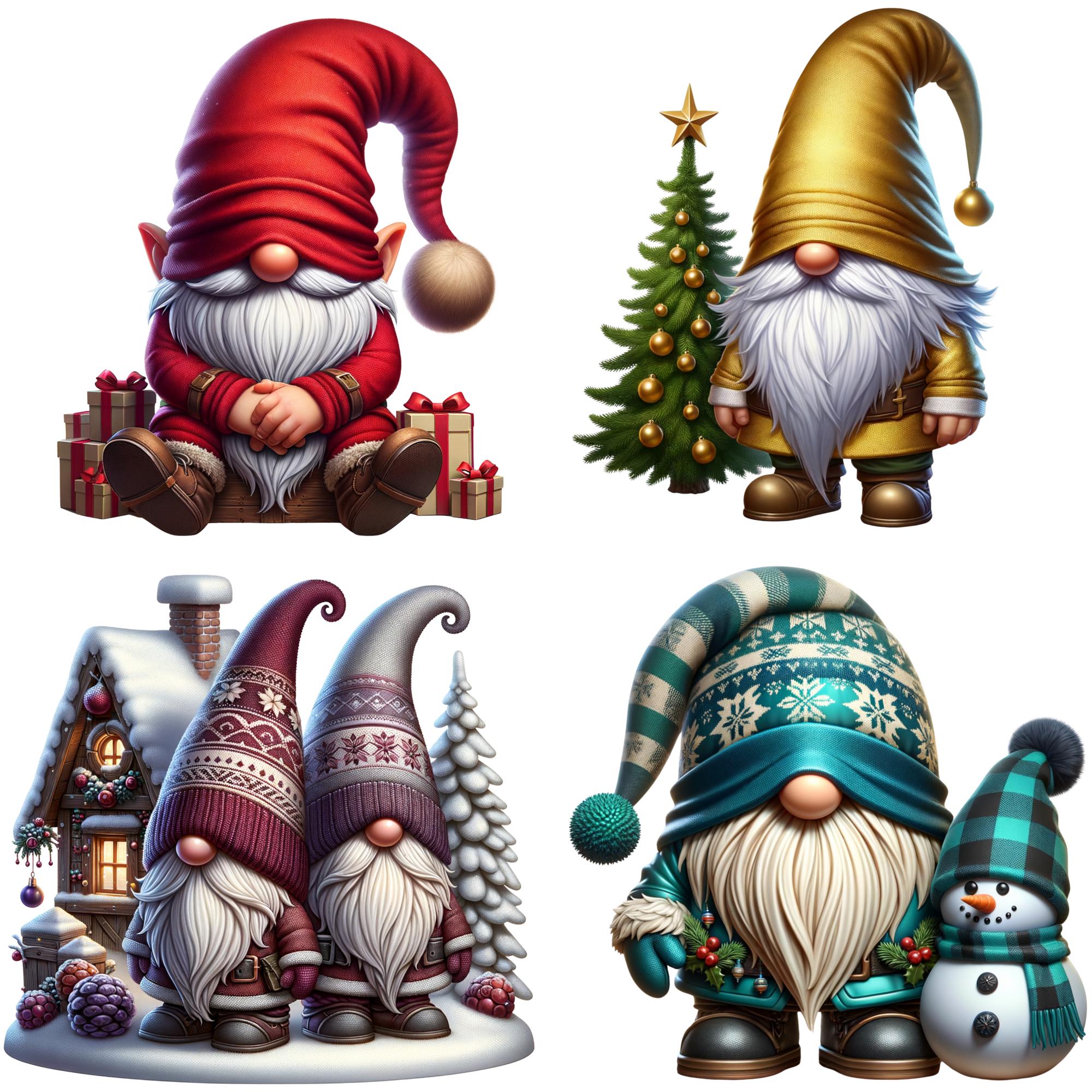 Christmas Gnome Clipart Bundle, 28 Winter Gnome Png Sublimation ...