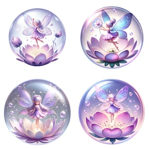 Purple Crystal Ball Fairy Clipart 22 PNG Fairy Garden Magical Fairy ...