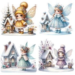 Winter Fairy Clipart Bundle, 12 Winter Fairies Png, Fantasy Fairy ...