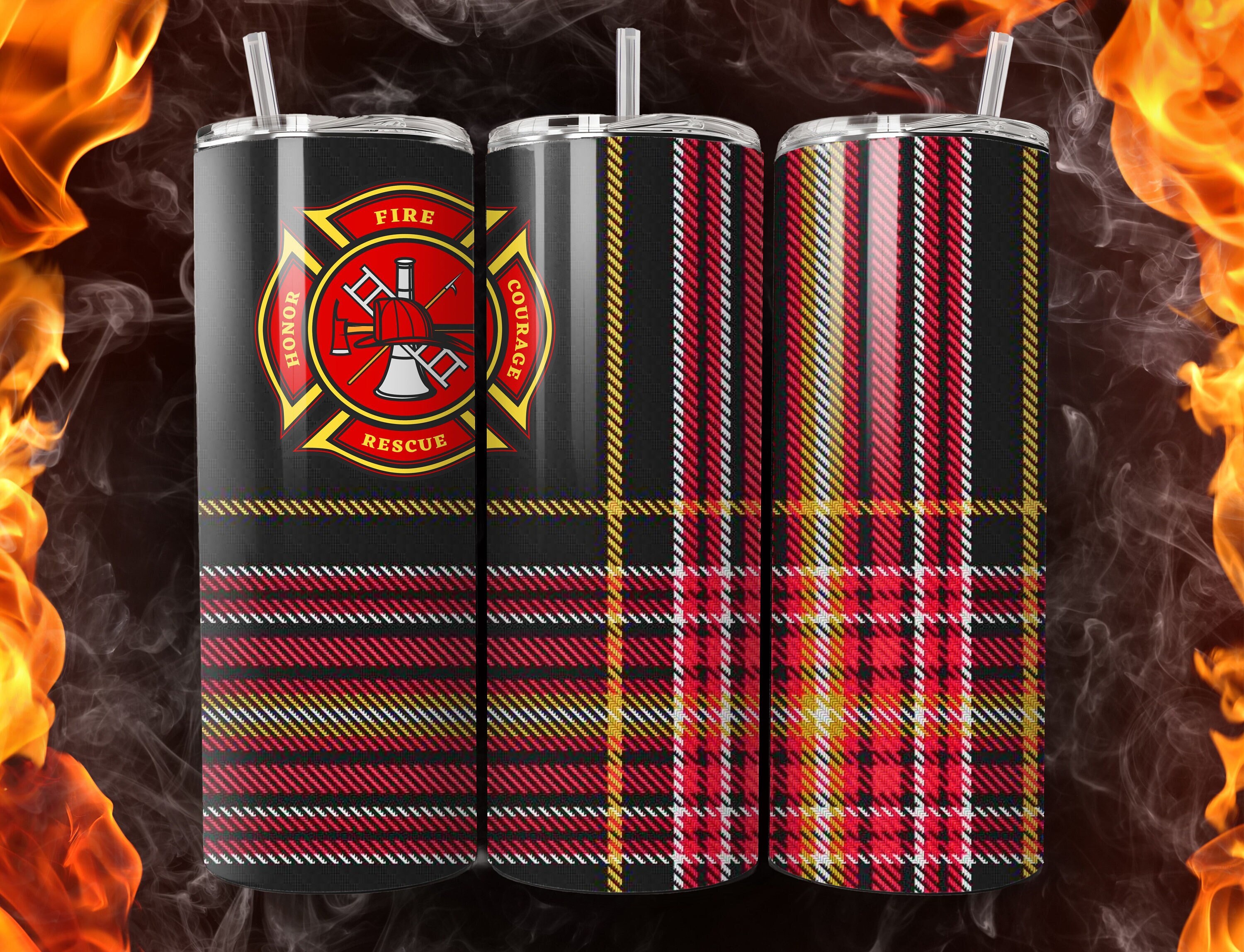 Firefighter Tumbler 20oz Sublimation Design First Responder Tumbler ...