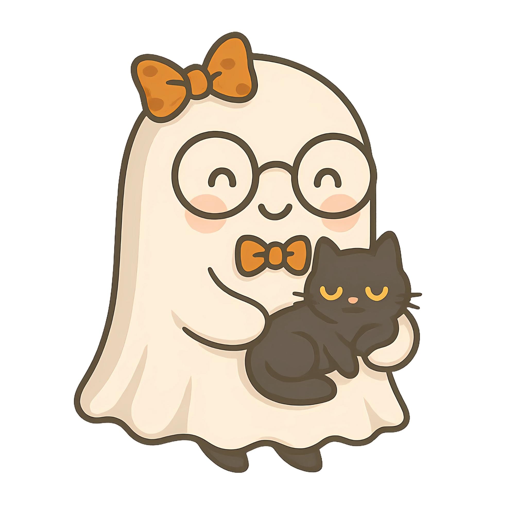 Cute Halloween Ghost Clipart | 12 PNG Bundle With Transparent ...