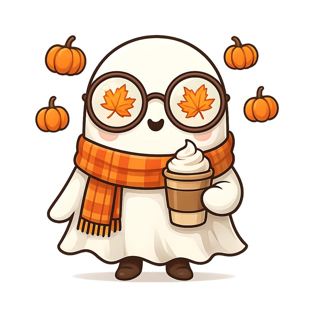 Cute Halloween Ghost Clipart | 12 PNG Bundle With Transparent ...