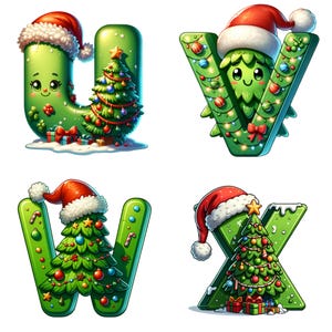 Christmas Alphabet, Christmas Tree Alphabet, Letters Png, Alphabet Png ...