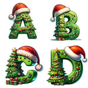 Christmas Alphabet, Christmas Tree Alphabet, Letters Png, Alphabet Png ...