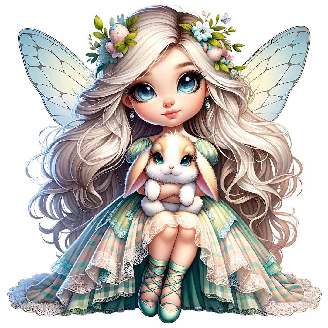 Easter Fairies Clip Art, 12 Watercolor Spring Fairies PNG, Junk ...