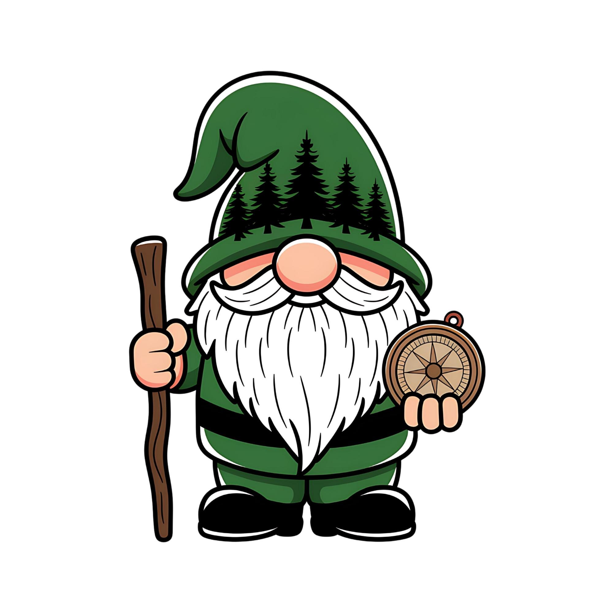 Camping Gnome Clipart PNG Bundle | Cute Campfire Gnomes, Hiking ...