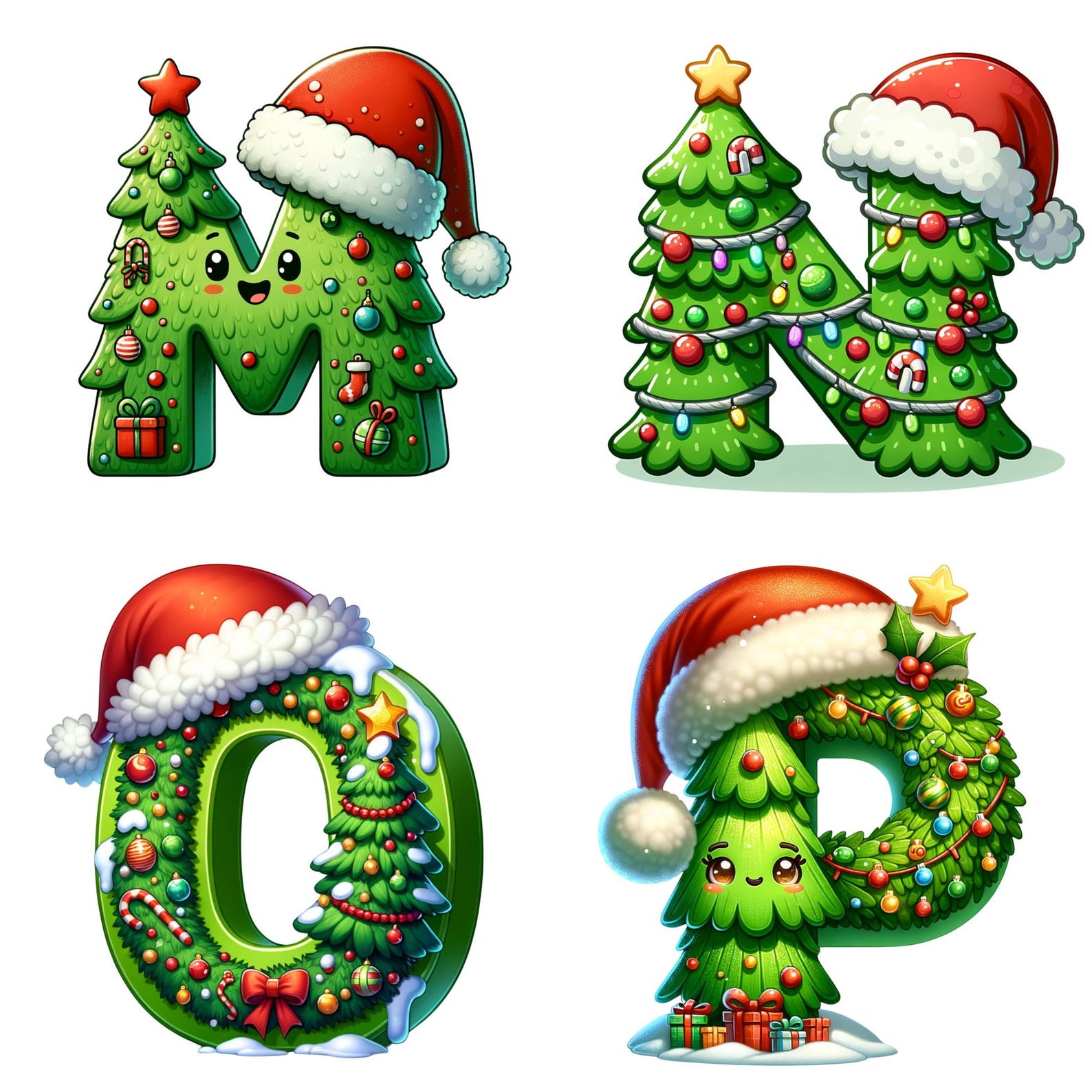 Christmas Alphabet, Christmas Tree Alphabet, Letters Png, Alphabet Png ...