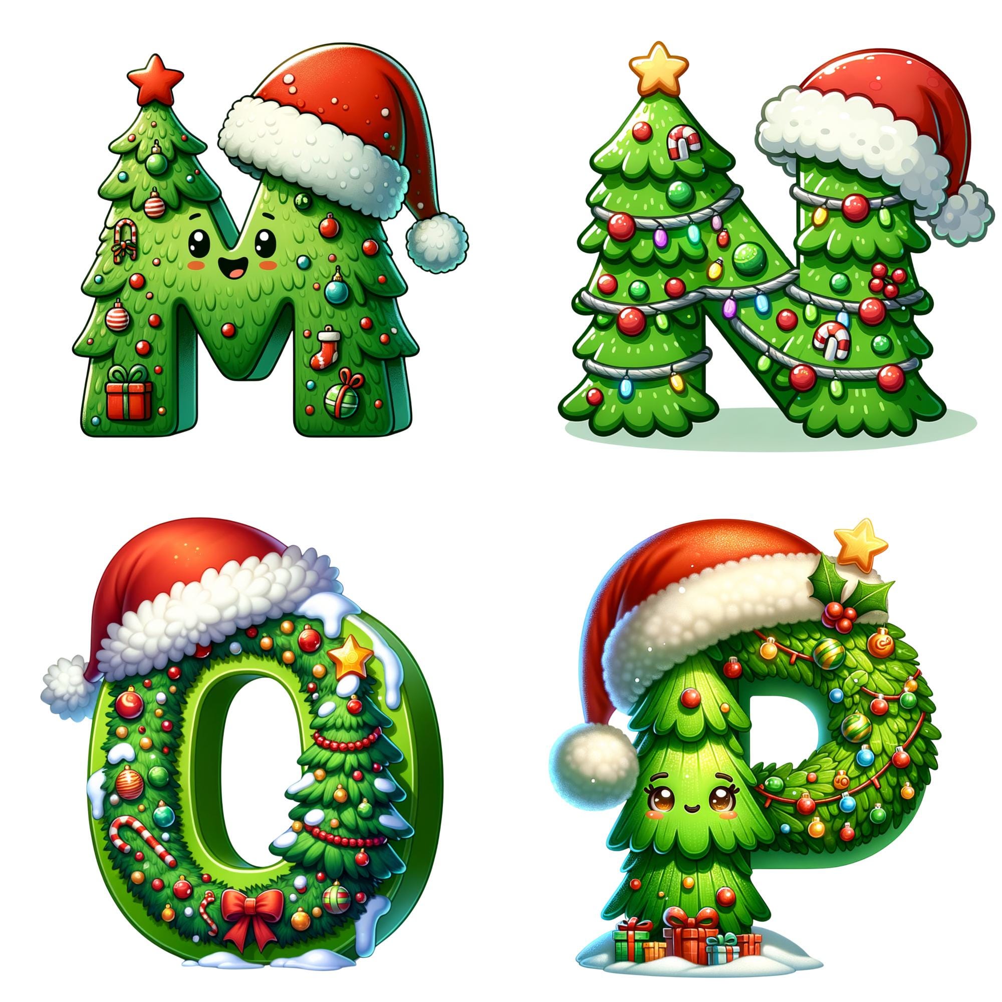 Christmas Alphabet, Christmas Tree Alphabet, Letters Png, Alphabet Png ...