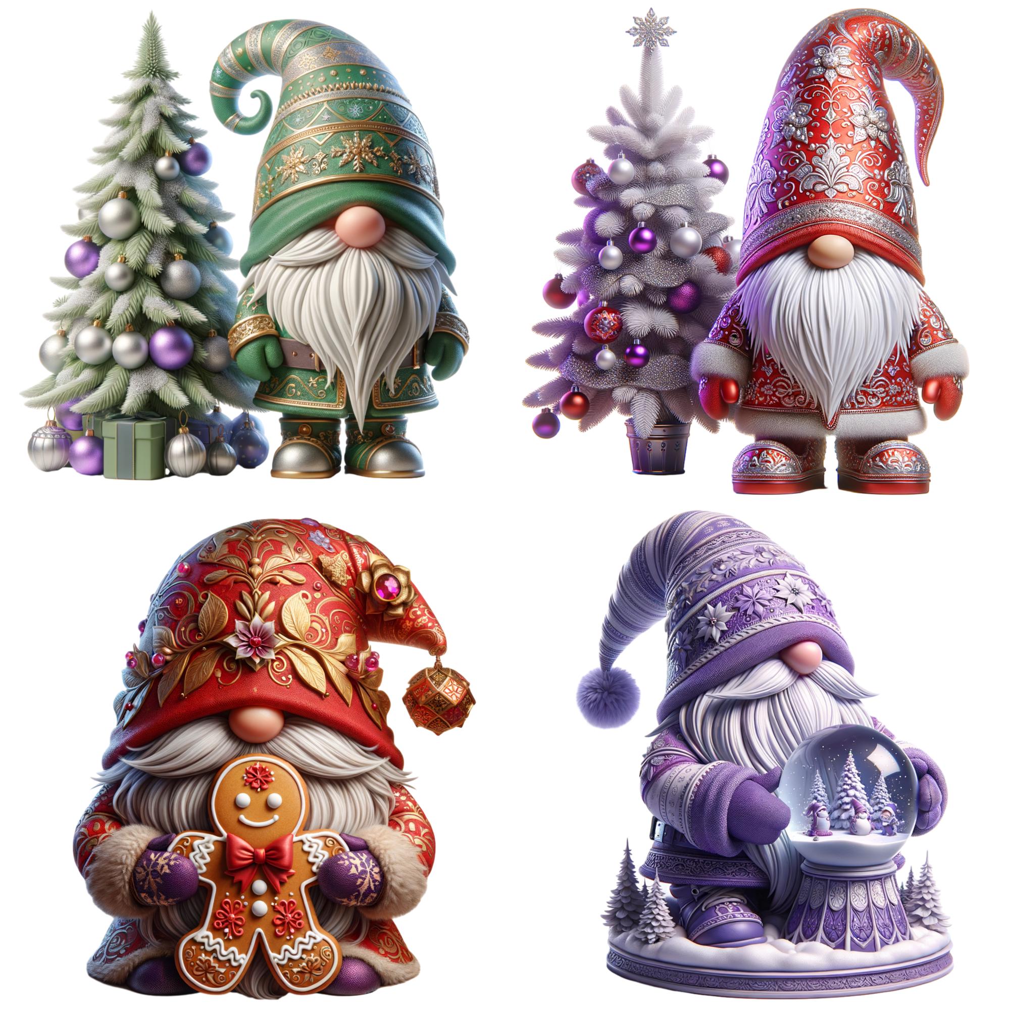 Christmas Gnome Clipart Bundle, Winter Gnome Png Graphics, Christmas ...