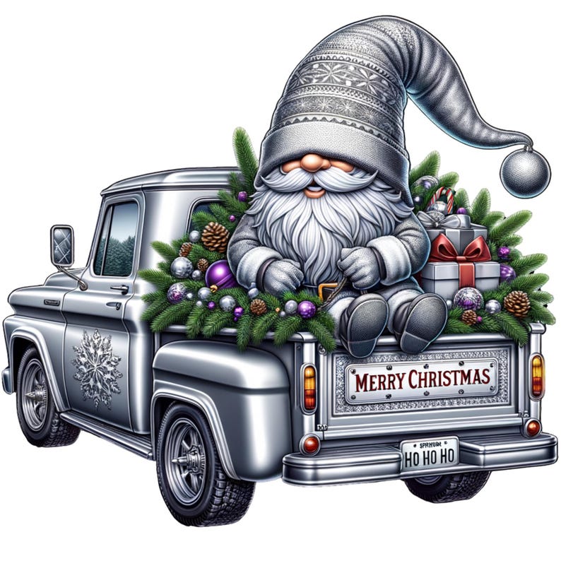Christmas Truck Gnomes Clipart, 12 PNG Christmas Clipart, Christmas ...