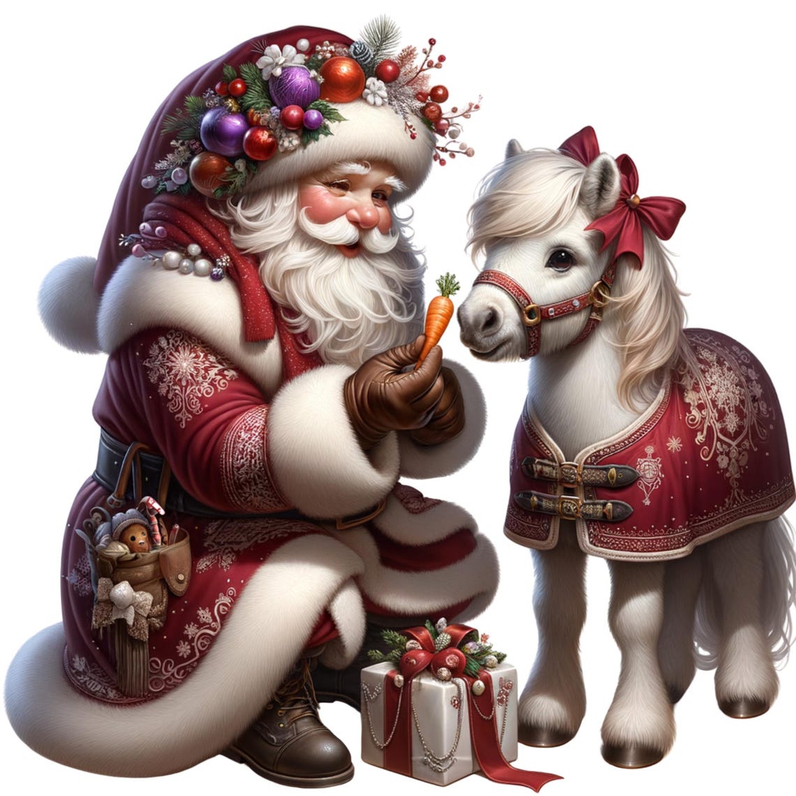 Santa Clipart | Festive Santa Animal Clipart Bundle | 12 High-quality ...