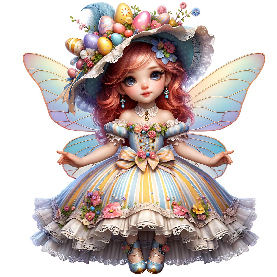 Easter Fairies Clip Art, 12 Watercolor Spring Fairies PNG, Junk ...