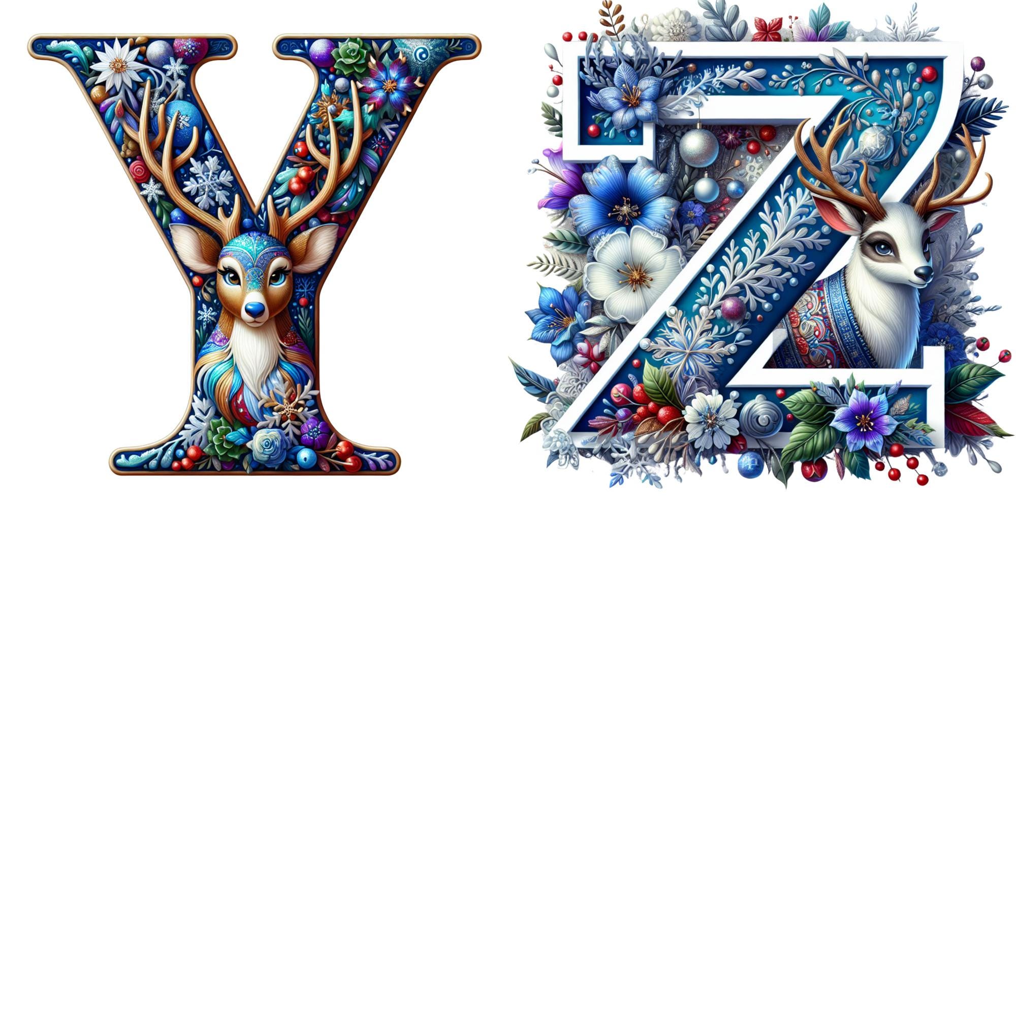 Christmas Alphabet PNG 26 Christmas Letters Clipart Reindeer Alphabet ...