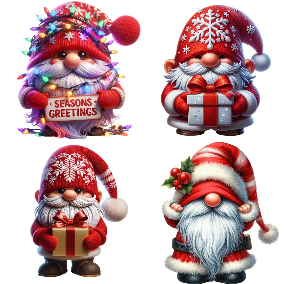 Christmas Gnome Clipart Bundle | 37 Holiday Pngs | Thanksgiving & Xmas ...
