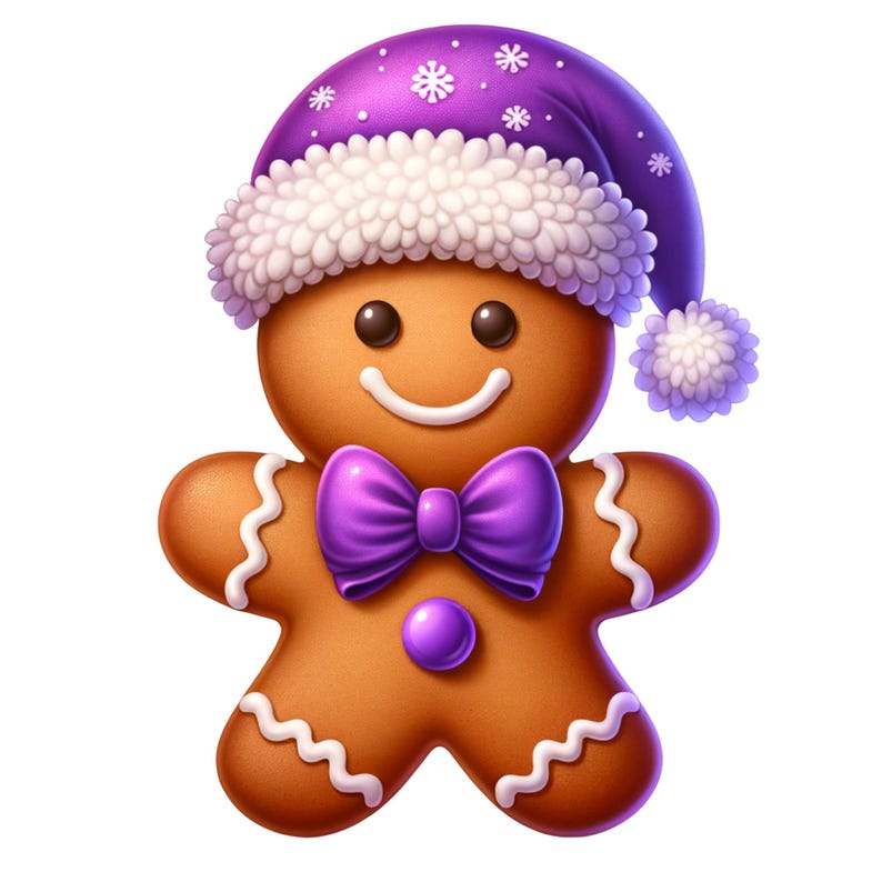 Gingerbread Man Clipart 12 PNG Festive Cookie Graphics, Holiday ...
