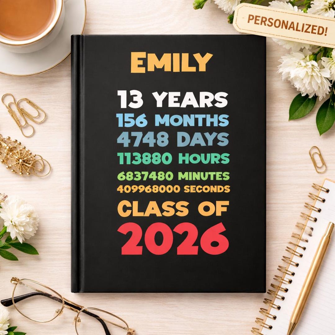 Personalized Graduation Journal Class of 2026 Gift for Her High School ...