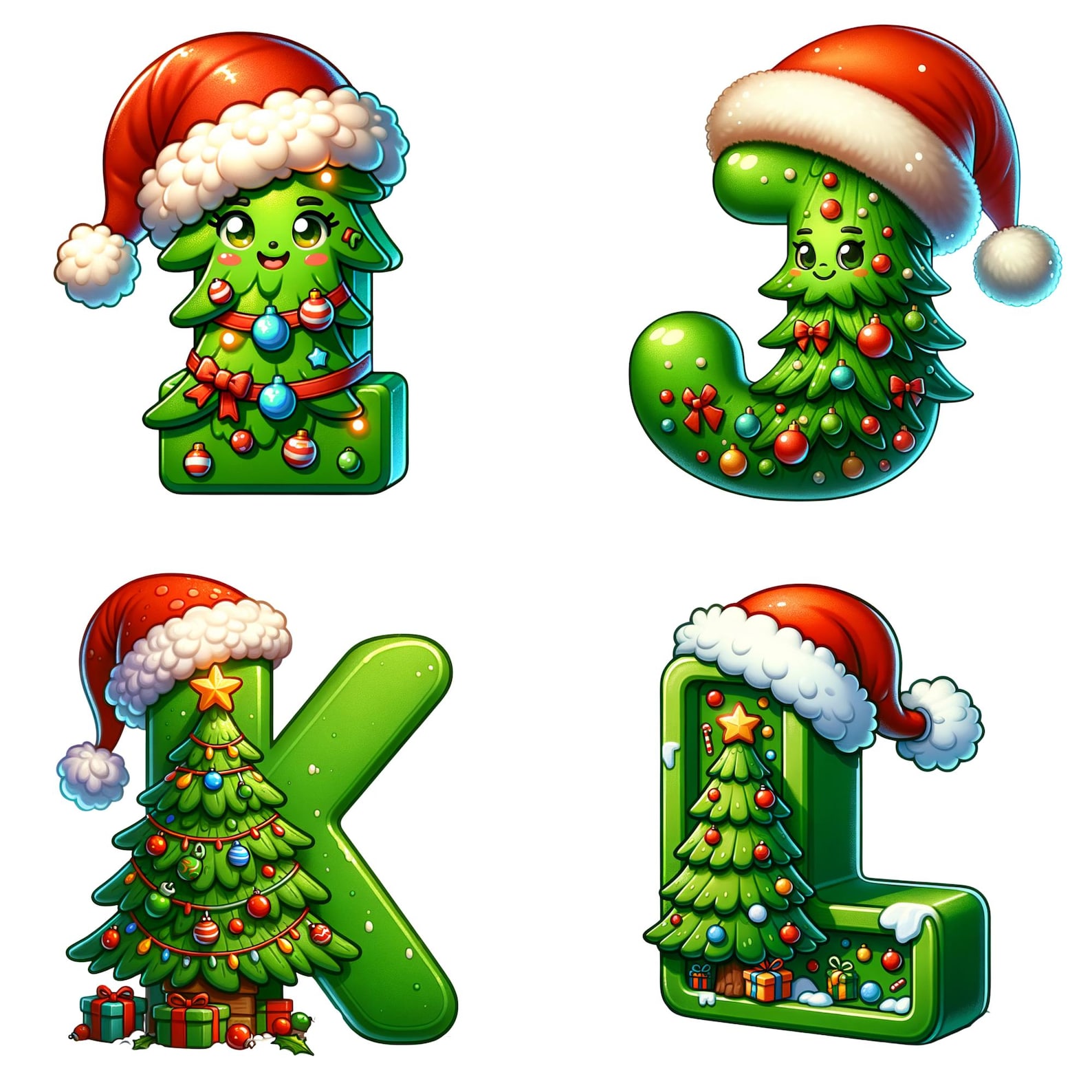 Christmas Alphabet, Christmas Tree Alphabet, Letters Png, Alphabet Png ...