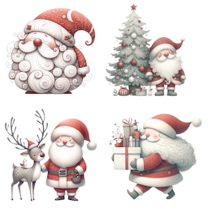 Whimsical Santa Clipart | Santa Designs for Christmas Crafts and Decor ...