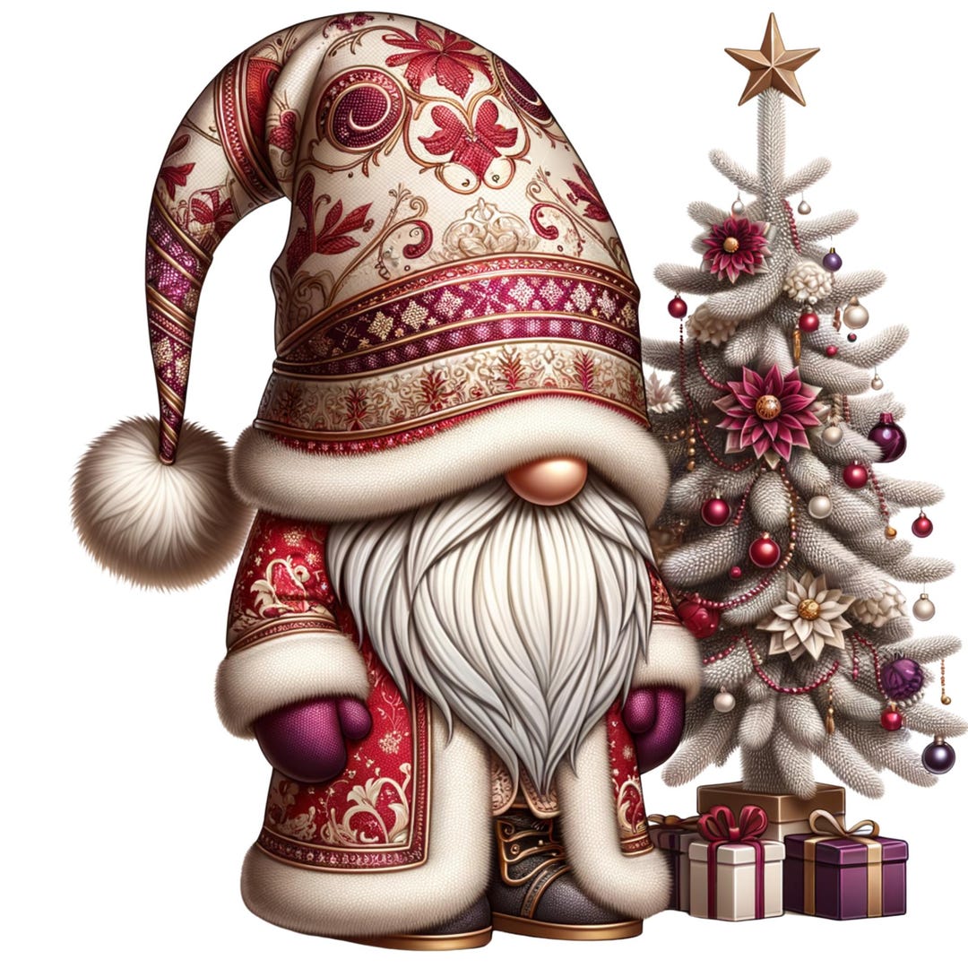 Watercolor Festive Gnomes Clipart Bundle, 16 PNG Christmas Gnomes ...