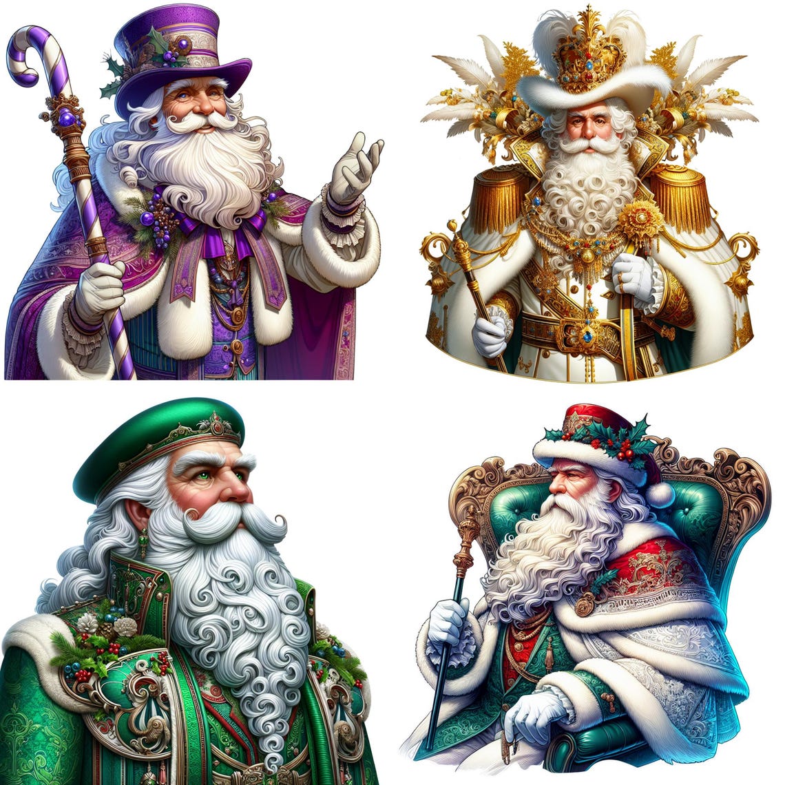 Santa Clipart | Father Christmas Clipart Bundle | 12 High-quality ...