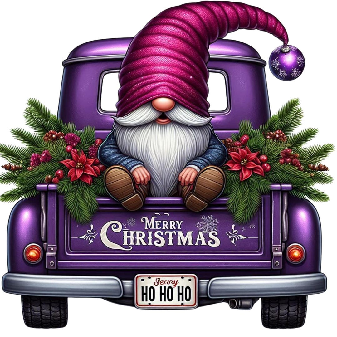 Christmas Truck Gnomes Clipart, 25 PNG Christmas Clipart, Christmas ...