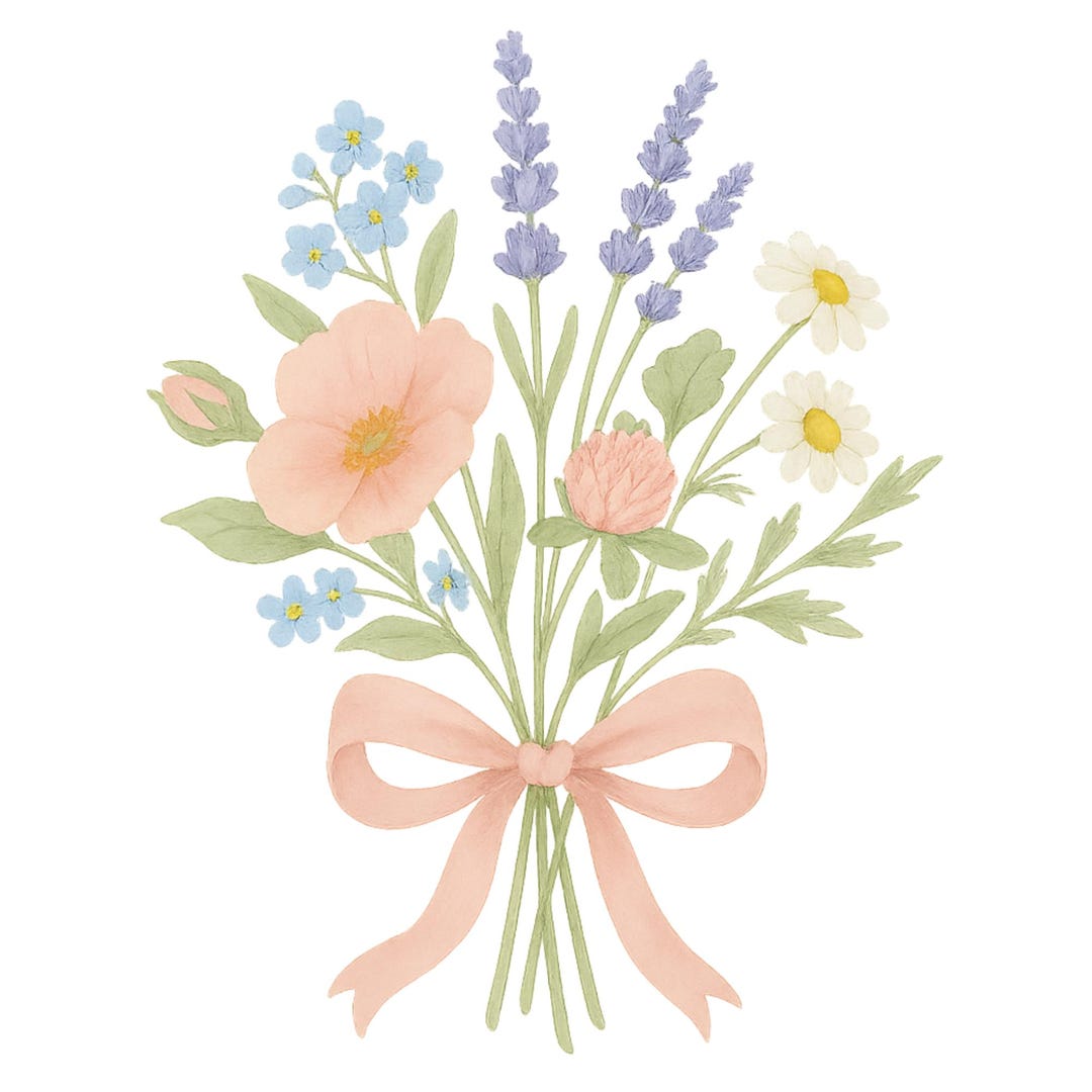 Meadow Wildflowers Clipart Bundle – 24 Watercolor Floral Pngs ...