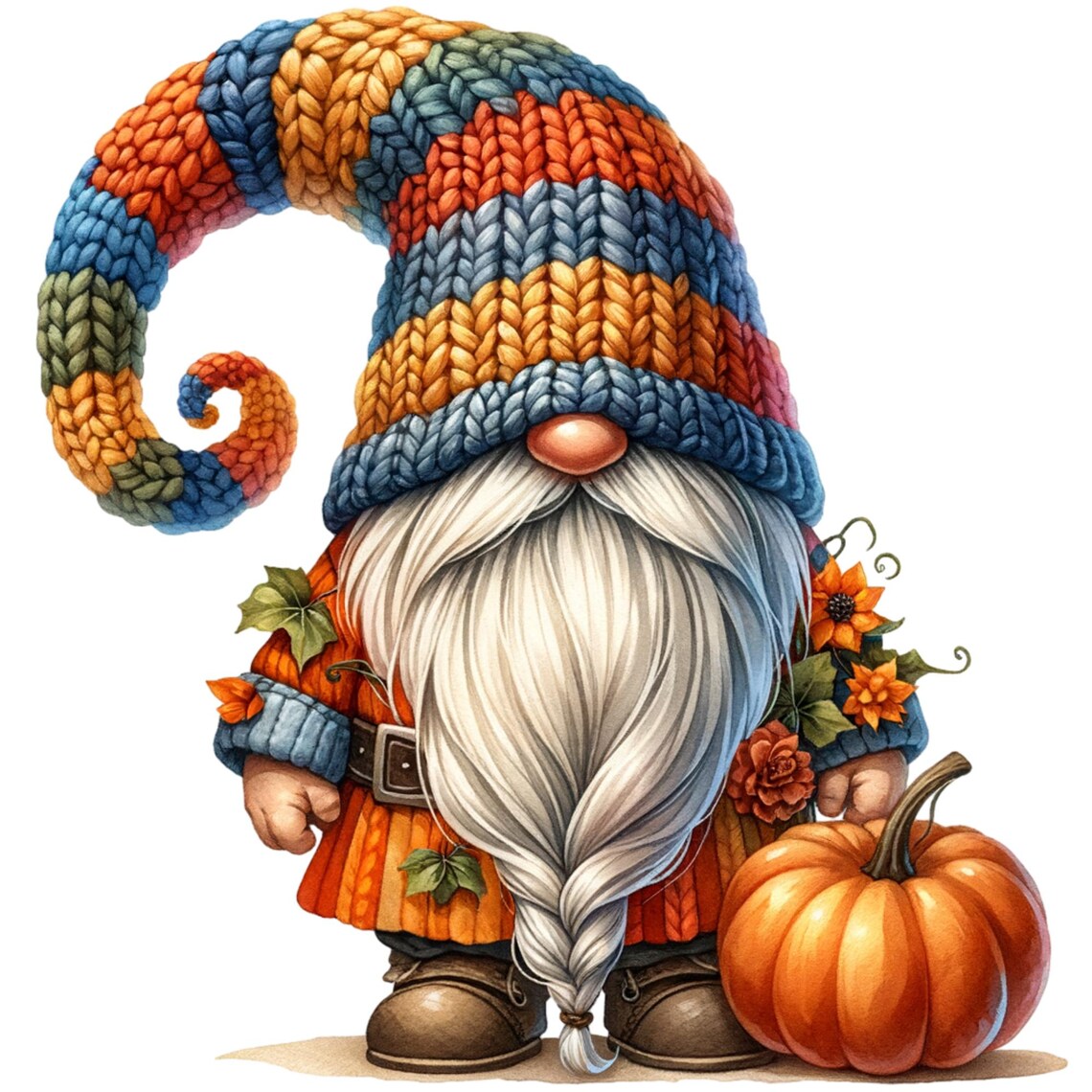 Fall Gnomes Clipart Bundle, 16 PNG Autumn Clipart, Pumpkin Spice Gnomes ...