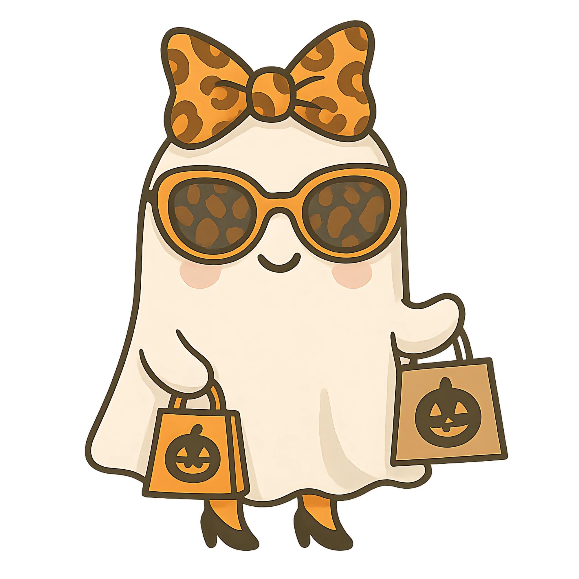 Cute Halloween Ghost Clipart | 12 PNG Bundle With Transparent ...