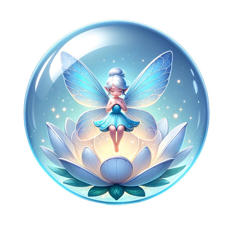 Blue Crystal Ball Fairy Clipart 18 PNG Fairy Garden Magical Fairy ...