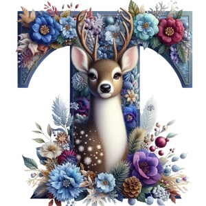 Christmas Alphabet PNG 26 Christmas Letters Clipart Reindeer Alphabet ...