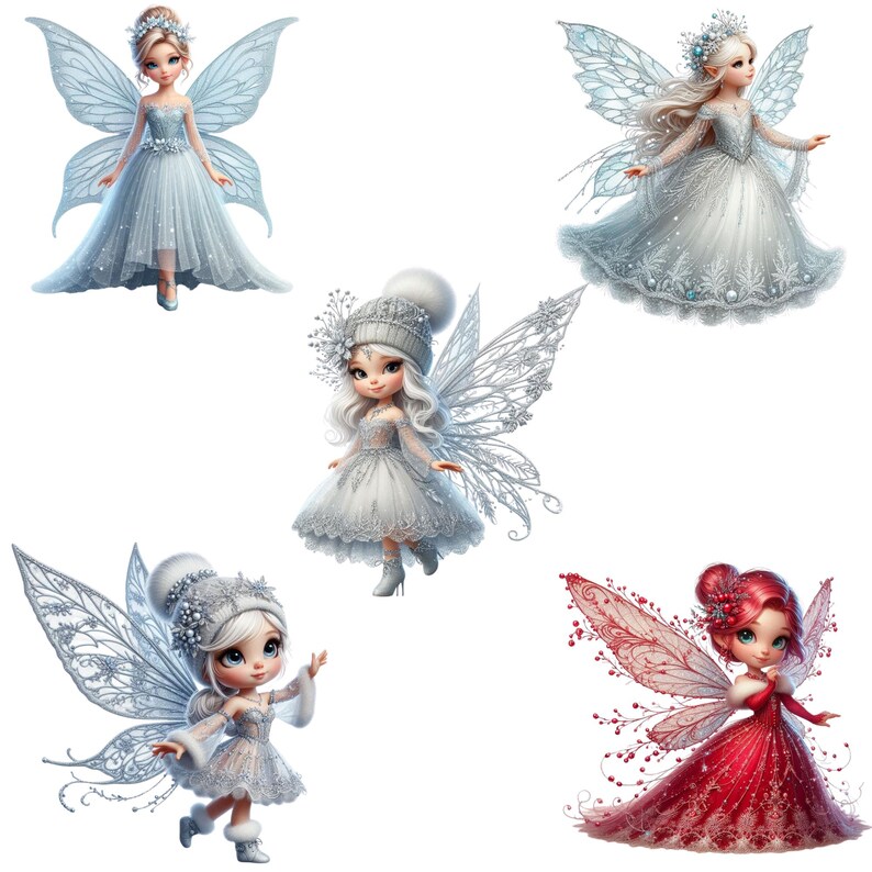 Winter Fairy Clipart Bundle 40 Winter Fairies Png Fairy Crafts Fantasy ...