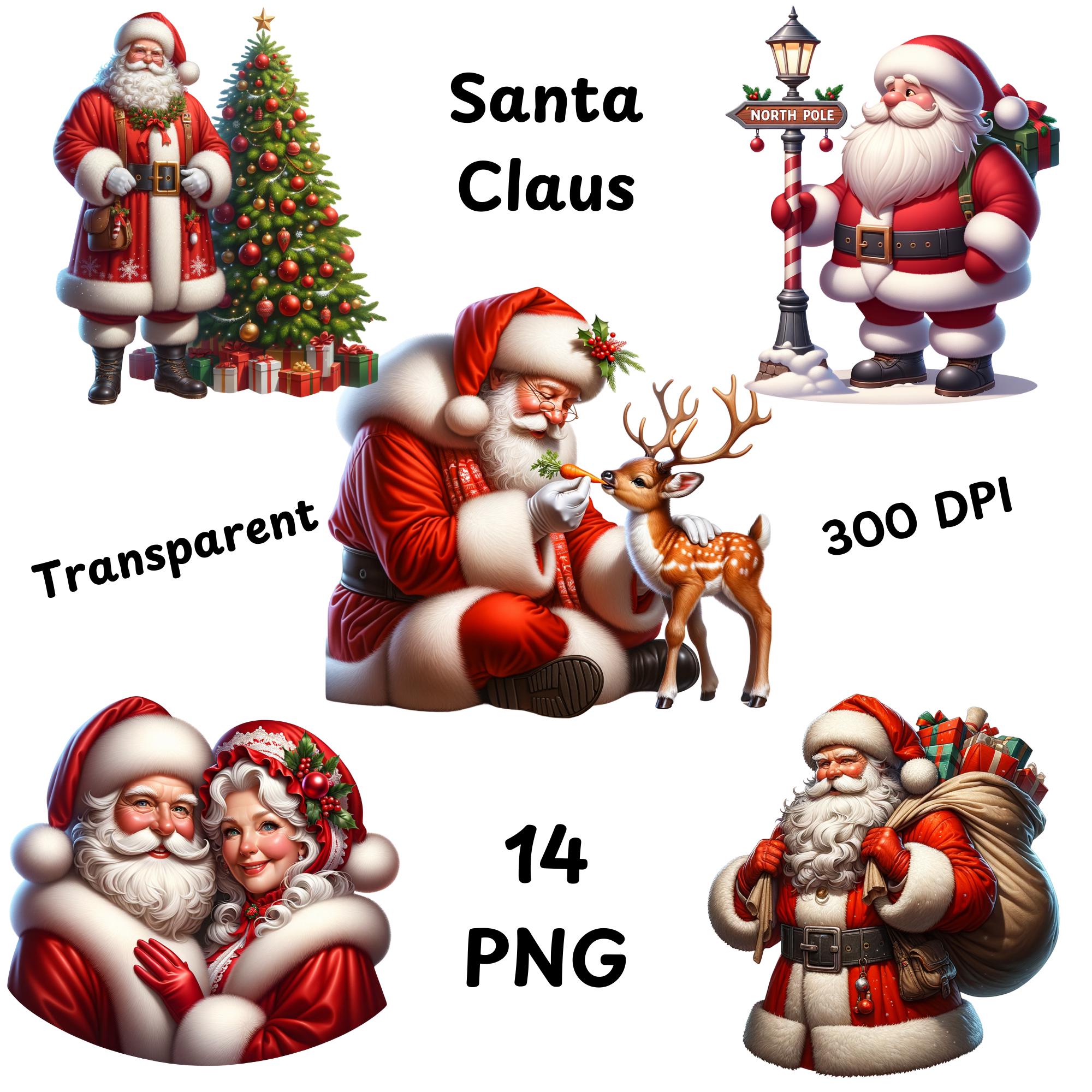 Santa Clipart | Santa Clipart Bundle | 14 High-quality Designs ...