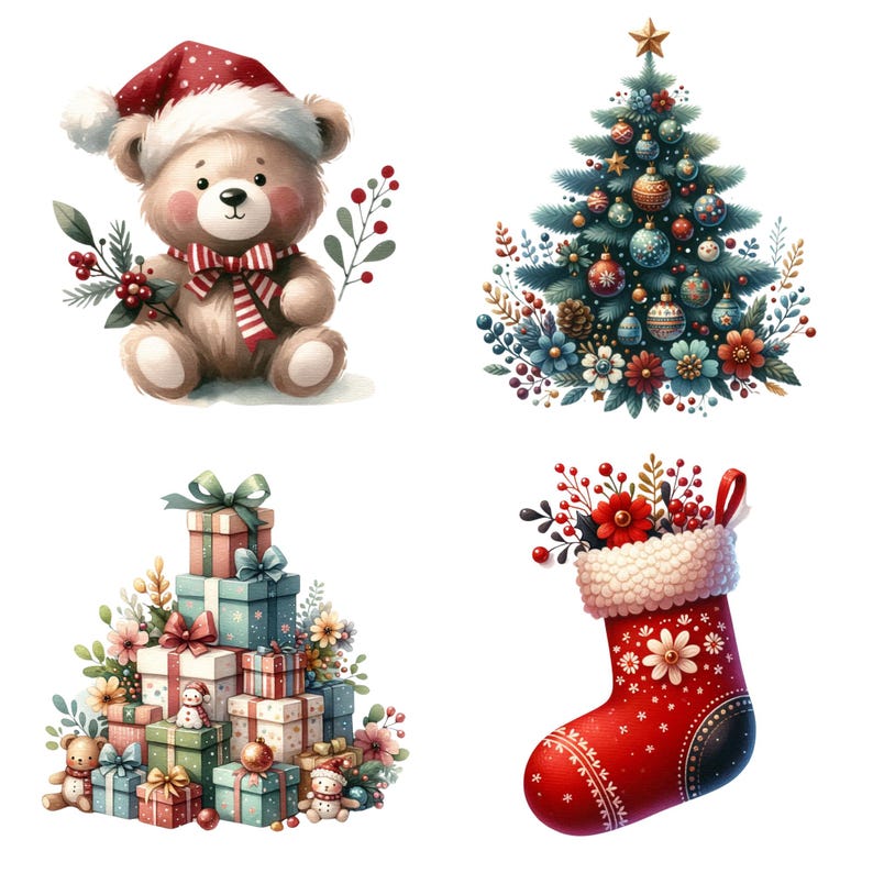 Whimsical Christmas Clipart | 26 Whimsical Christmas PNG for Crafts and ...