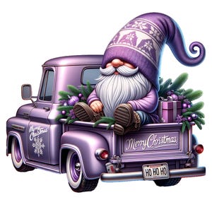 Christmas Truck Gnomes Clipart, 12 PNG Christmas Clipart, Christmas ...