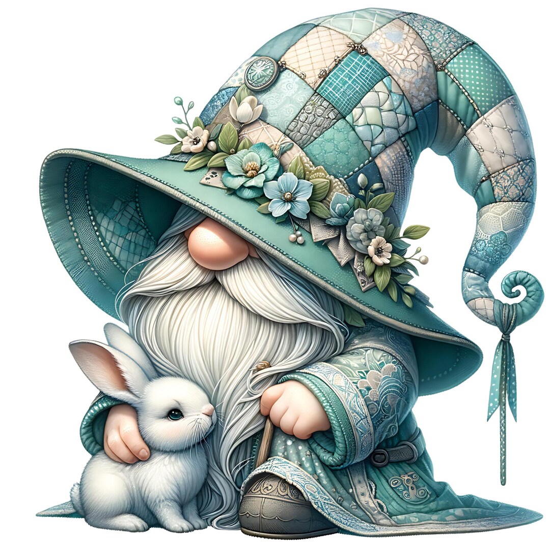 Spring Gnomes 12 PNG Clipart Bundle, Cute Spring Flower Easter Gnome ...