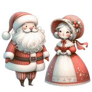 Whimsical Santa Clipart | Santa Designs for Christmas Crafts and Decor ...