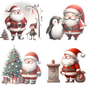 Whimsical Santa Clipart | Santa Designs for Christmas Crafts and Decor ...