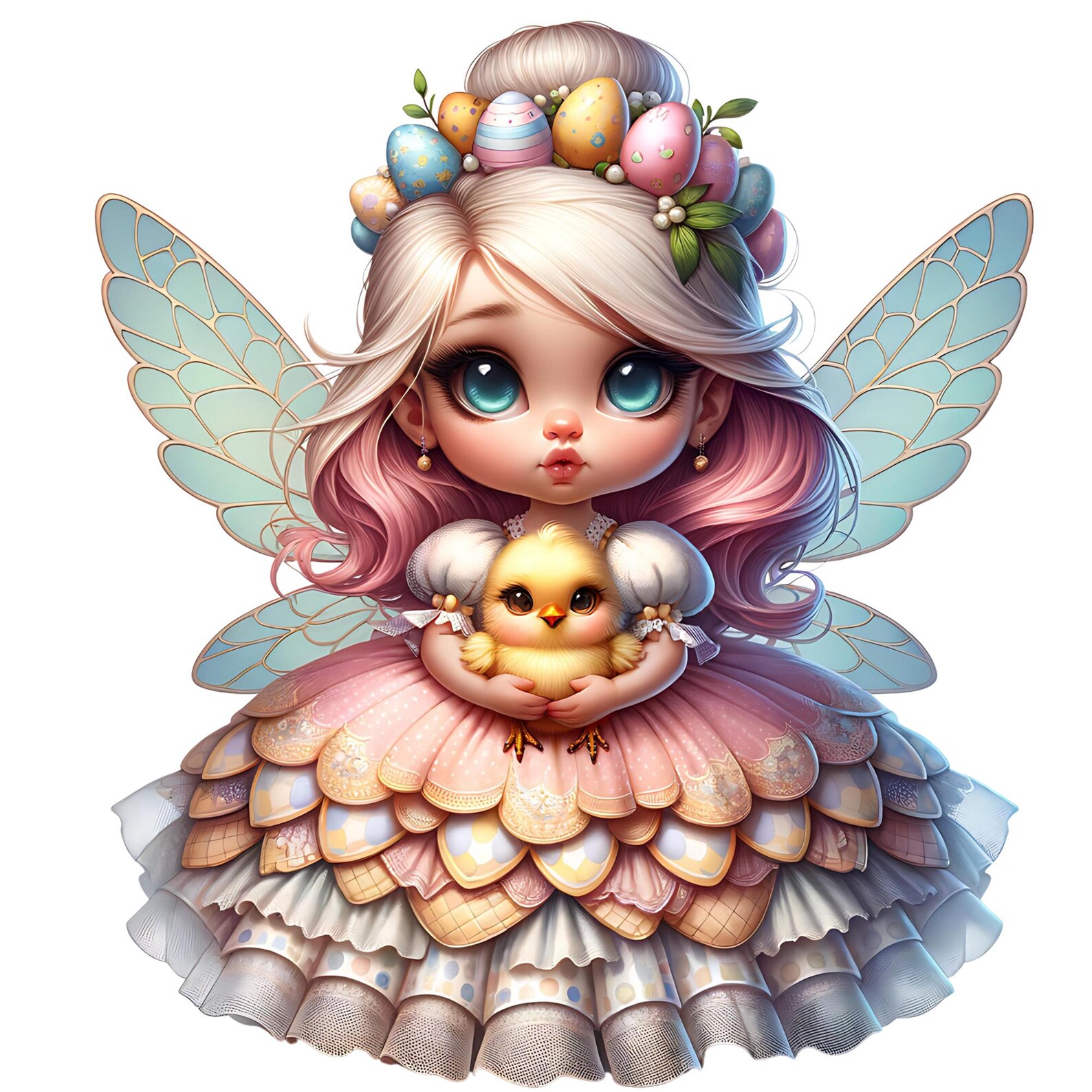 Easter Fairies Clip Art, 12 Watercolor Spring Fairies PNG, Junk ...
