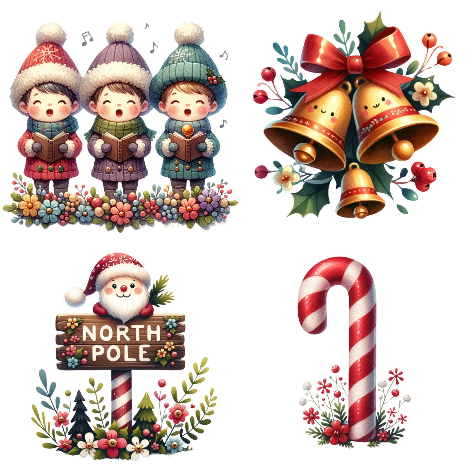Whimsical Christmas Clipart | 26 Whimsical Christmas PNG for Crafts and ...