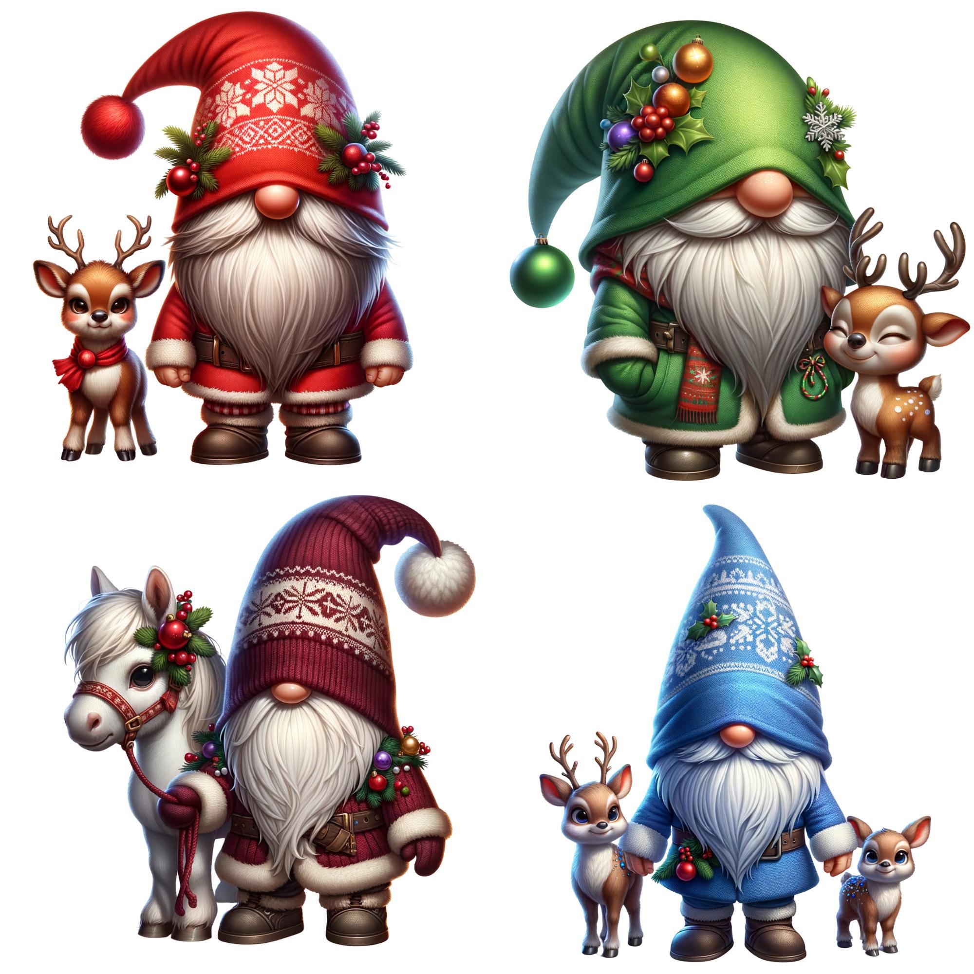 Christmas Gnome Clipart Bundle, 28 Winter Gnome Png Sublimation ...
